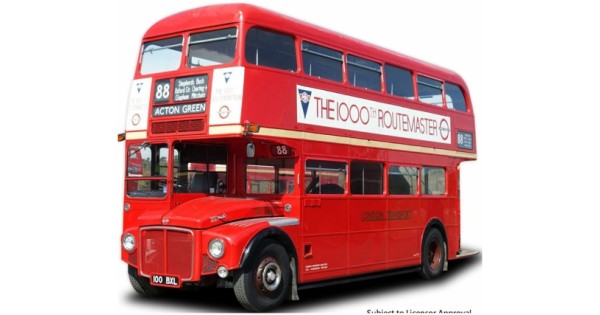 SUNH2943 - 1/24 ROUTEMASTER BUS RM1000 100 BXL RED