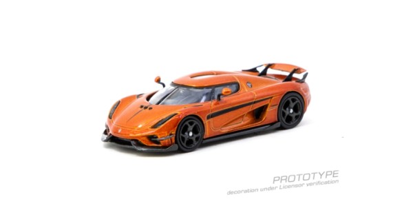 TCT64GTL017OR - 1/64 KOENIGSEGG REGERA ORANGE METALLIC/BLACK STRIPES